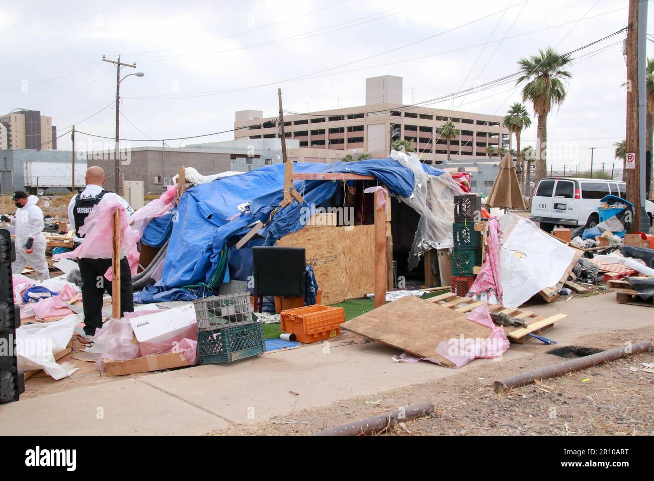 The city of Phoenix begins cleanup in ‘The Zone', a downtown Phoenix homeless encampment in ...