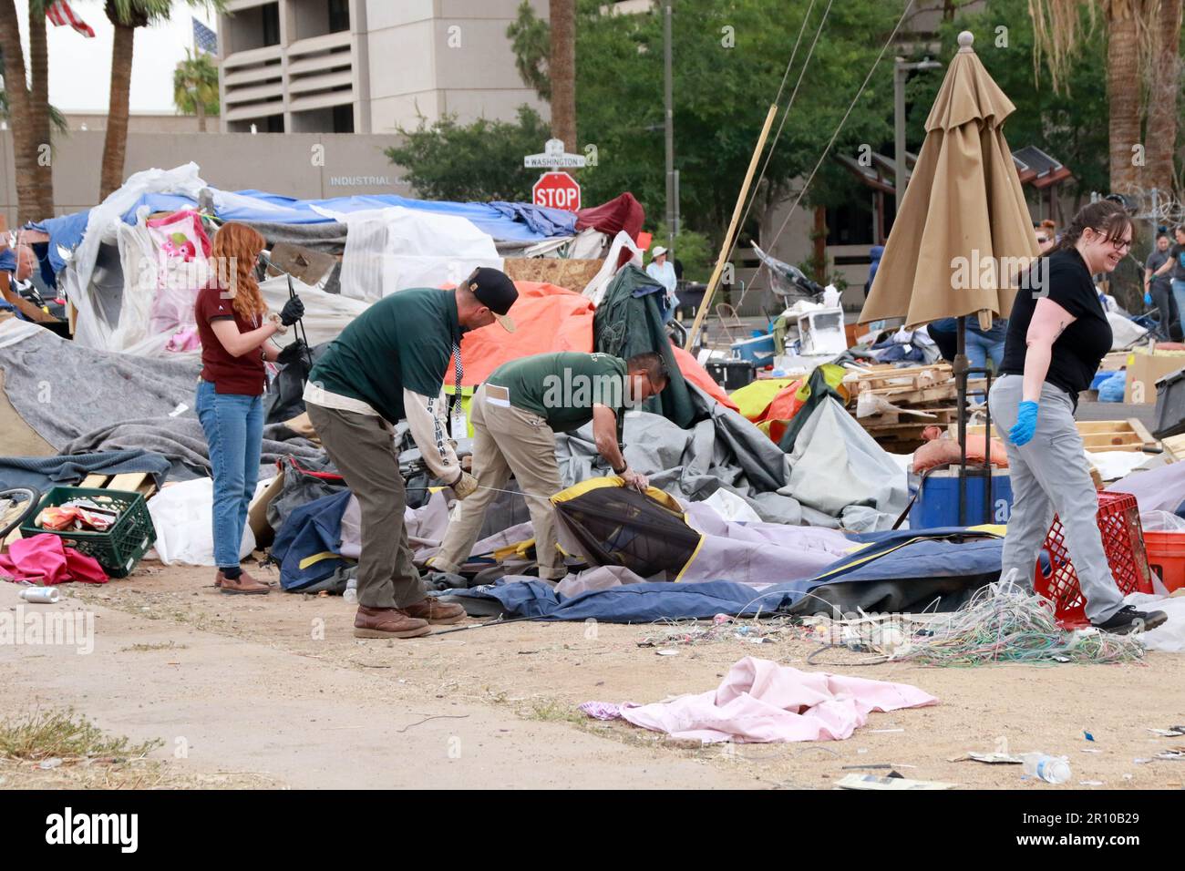 The city of Phoenix begins cleanup in ‘The Zone', a downtown Phoenix homeless encampment in ...