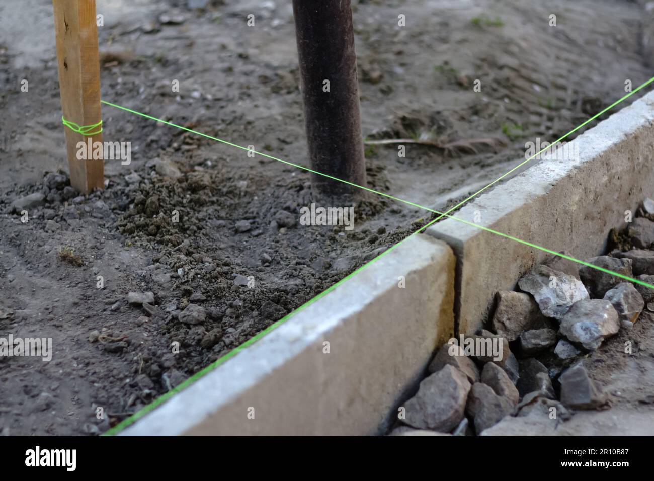 Green line. Defocus level tool. Construction industry. level tool ...