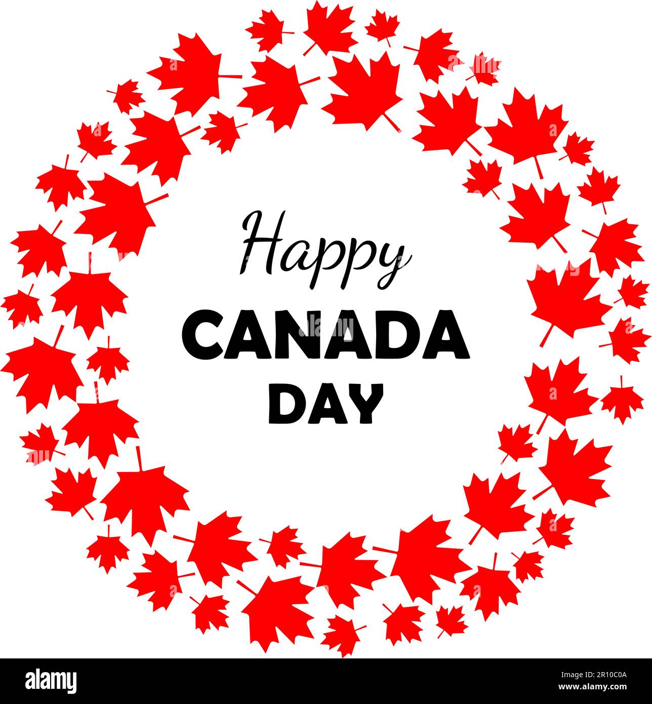 Happy Canada Day background with red maple leaf. Vector illustration ...