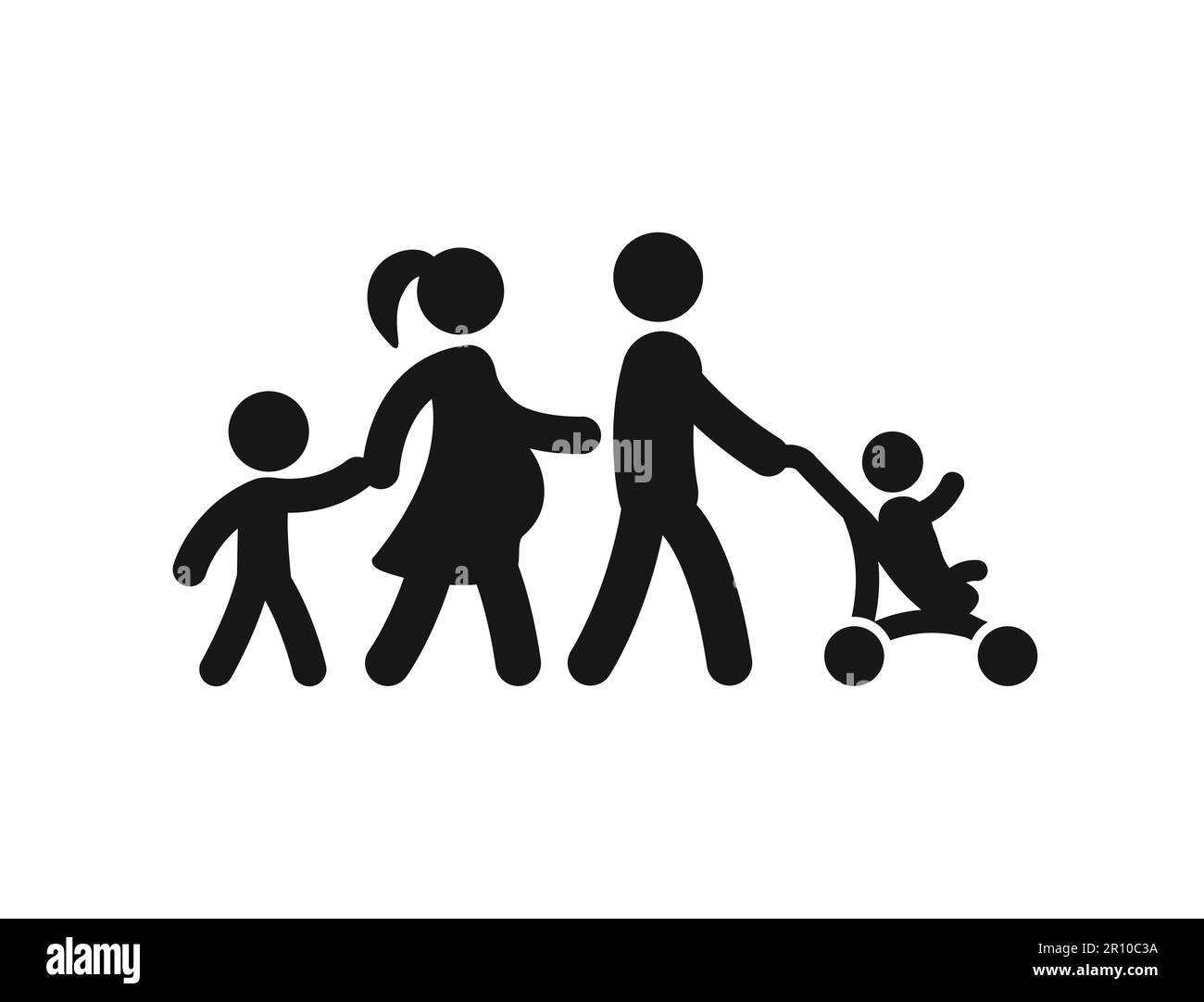 simple family silhouette sign icon symbol vector isolated on white ...