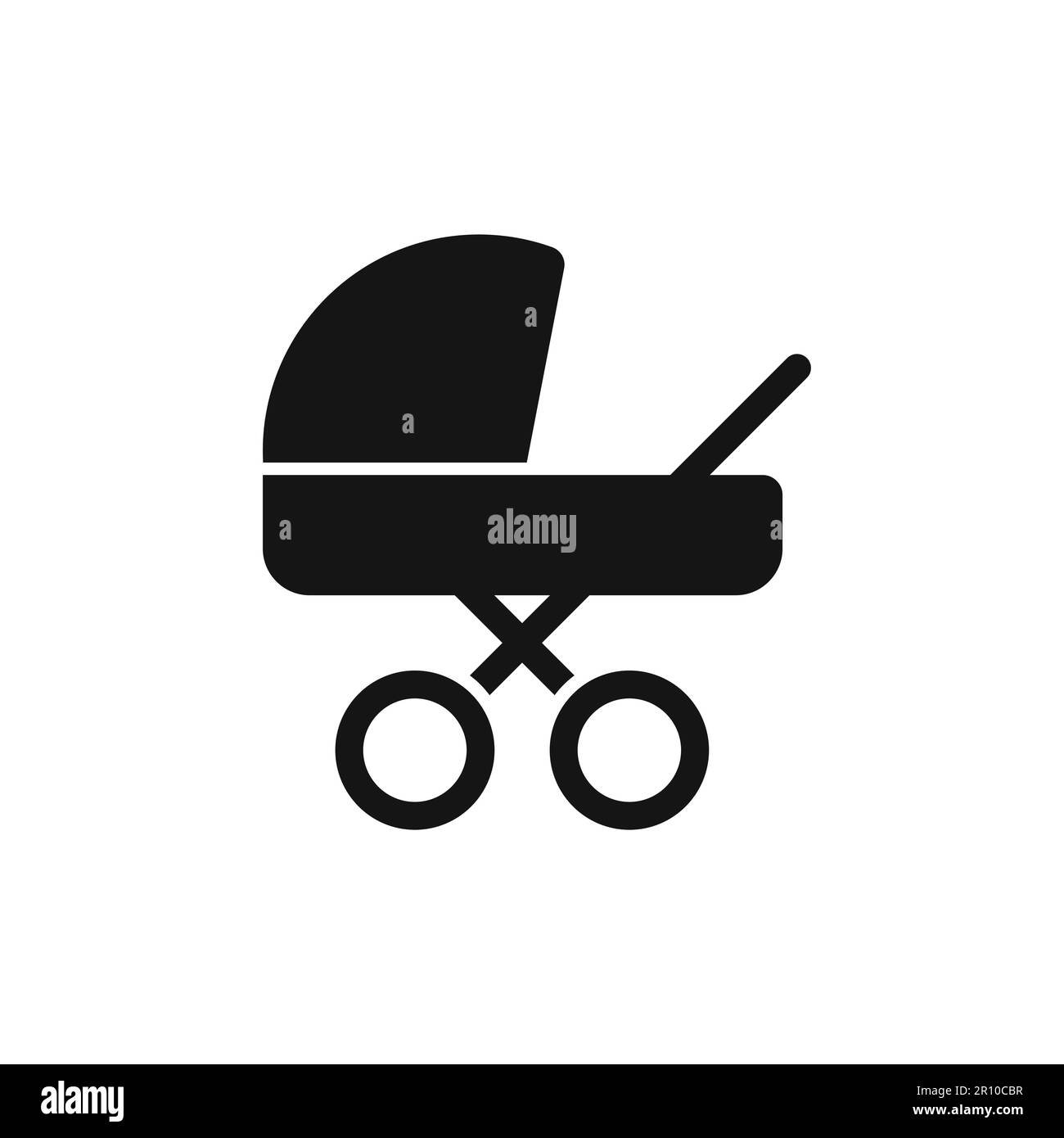 simple classic baby stroller pram icon silhouette sign symbol vector ...