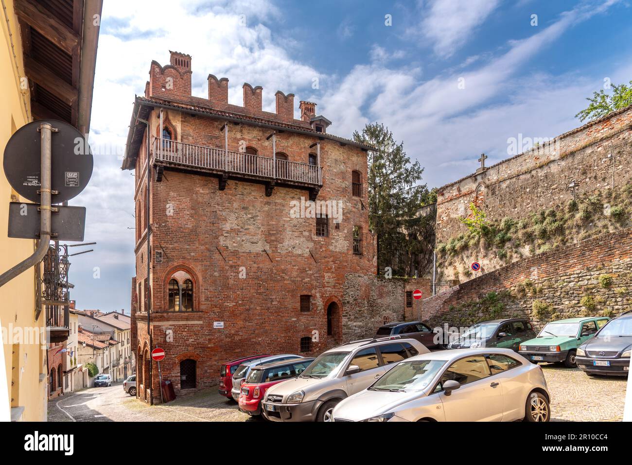 Pinerolo, Turin, Piedmont, Italy - April 29, 2023: Senate House ancient ...