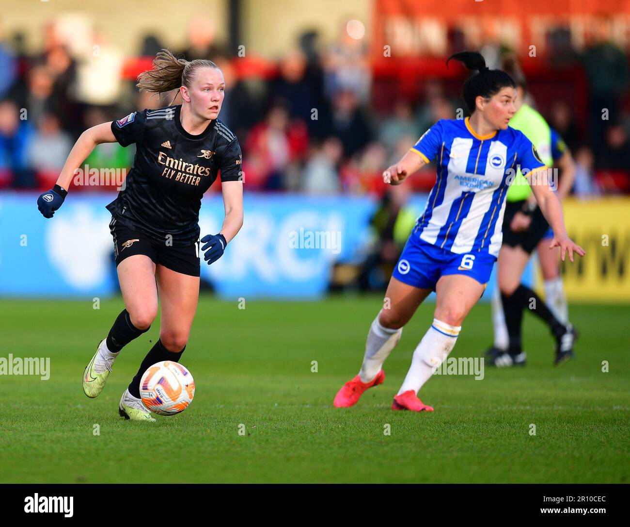 Crawley, UK. 10th May, 2023. Frida Maanum of Arsenal runs with the ball ...