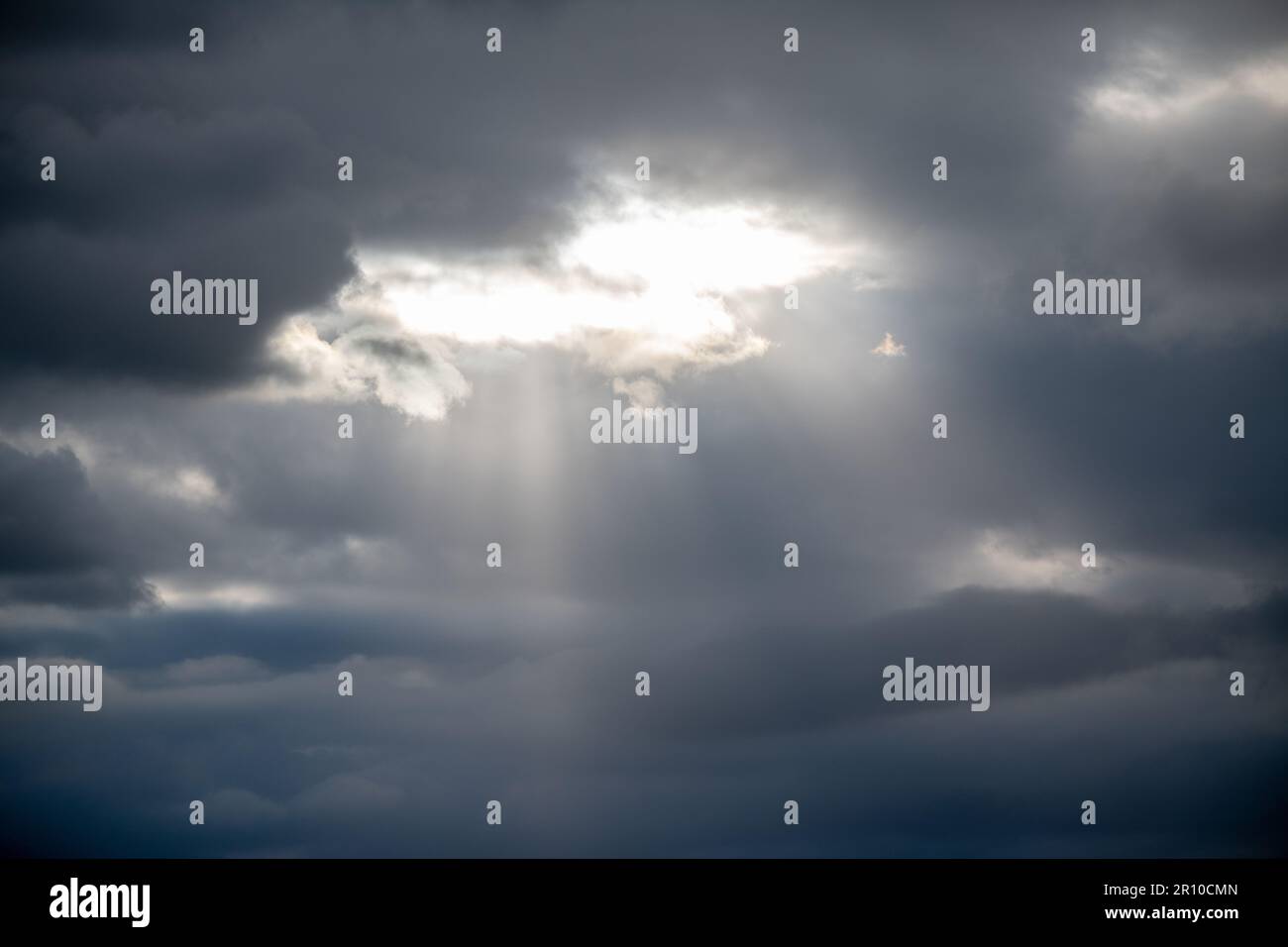 Sun rays beaming through stormy clouds in Wallingford on May 10th 2023 ...