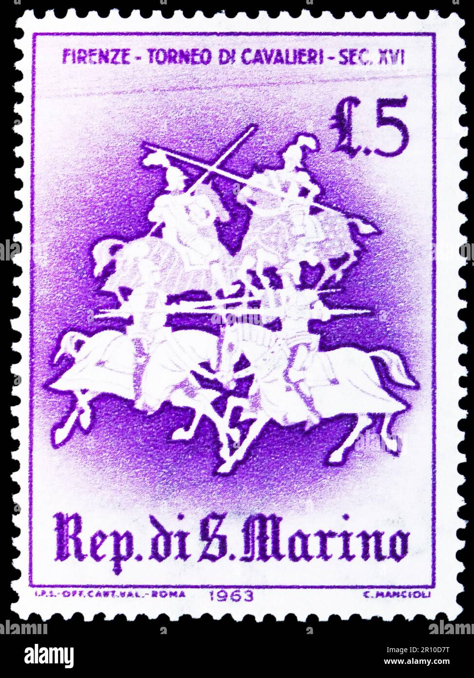 MOSCOW, RUSSIA - APRIL 08, 2023: Postage stamp printed in San Marino ...