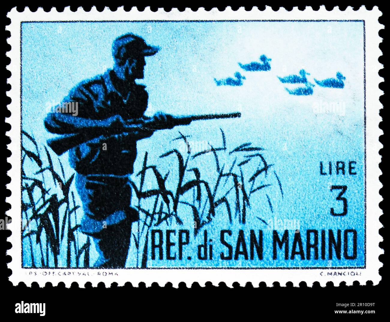 MOSCOW, RUSSIA - APRIL 08, 2023: Postage stamp printed in San Marino ...