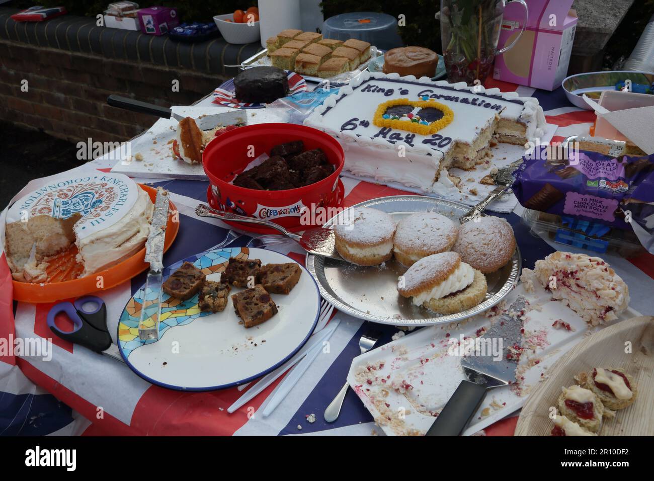 Cakes at Street Party Celebrating King Charles III Coronation Surrey ...