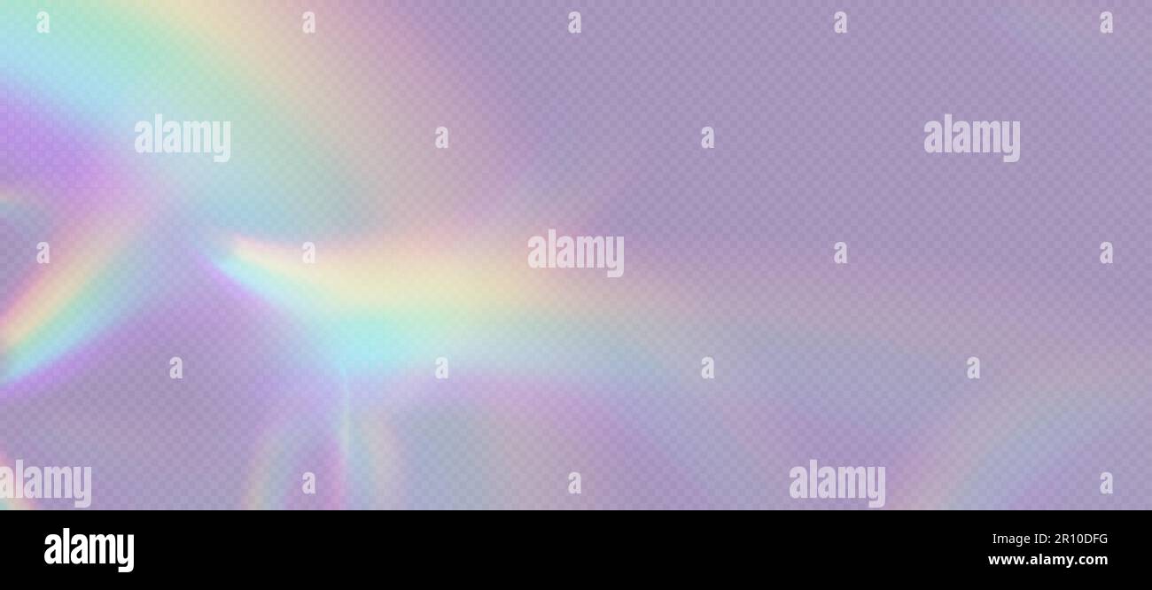 Rainbow refraction overlay, prism light effect, leak flare Stock Vector ...
