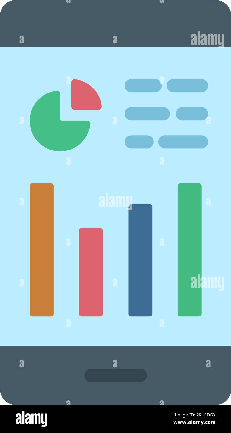 Stats On Cell Icon Vector Image Suitable For Mobile Apps Web Apps And