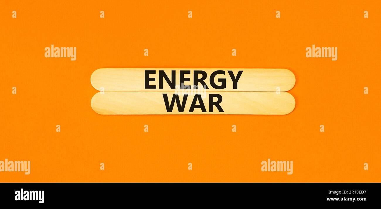 Energy war symbol. Concept words Energy war on beautiful wooden stick ...