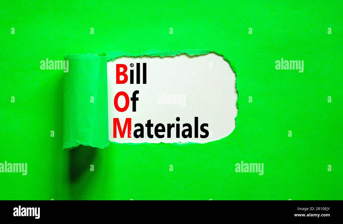 BOM bill of materials symbol. Concept words BOM bill of materials on ...