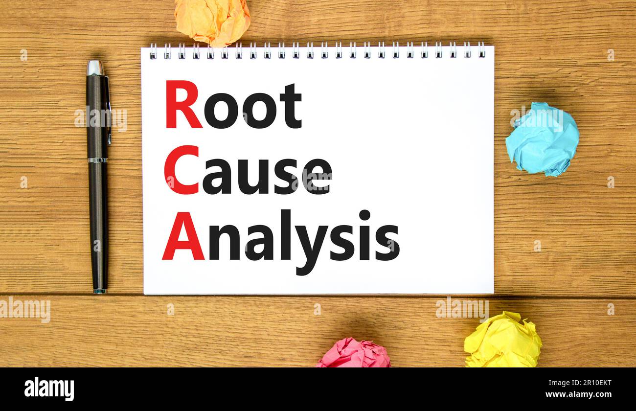 RCA root cause analysis symbol. Concept words RCA root cause analysis ...