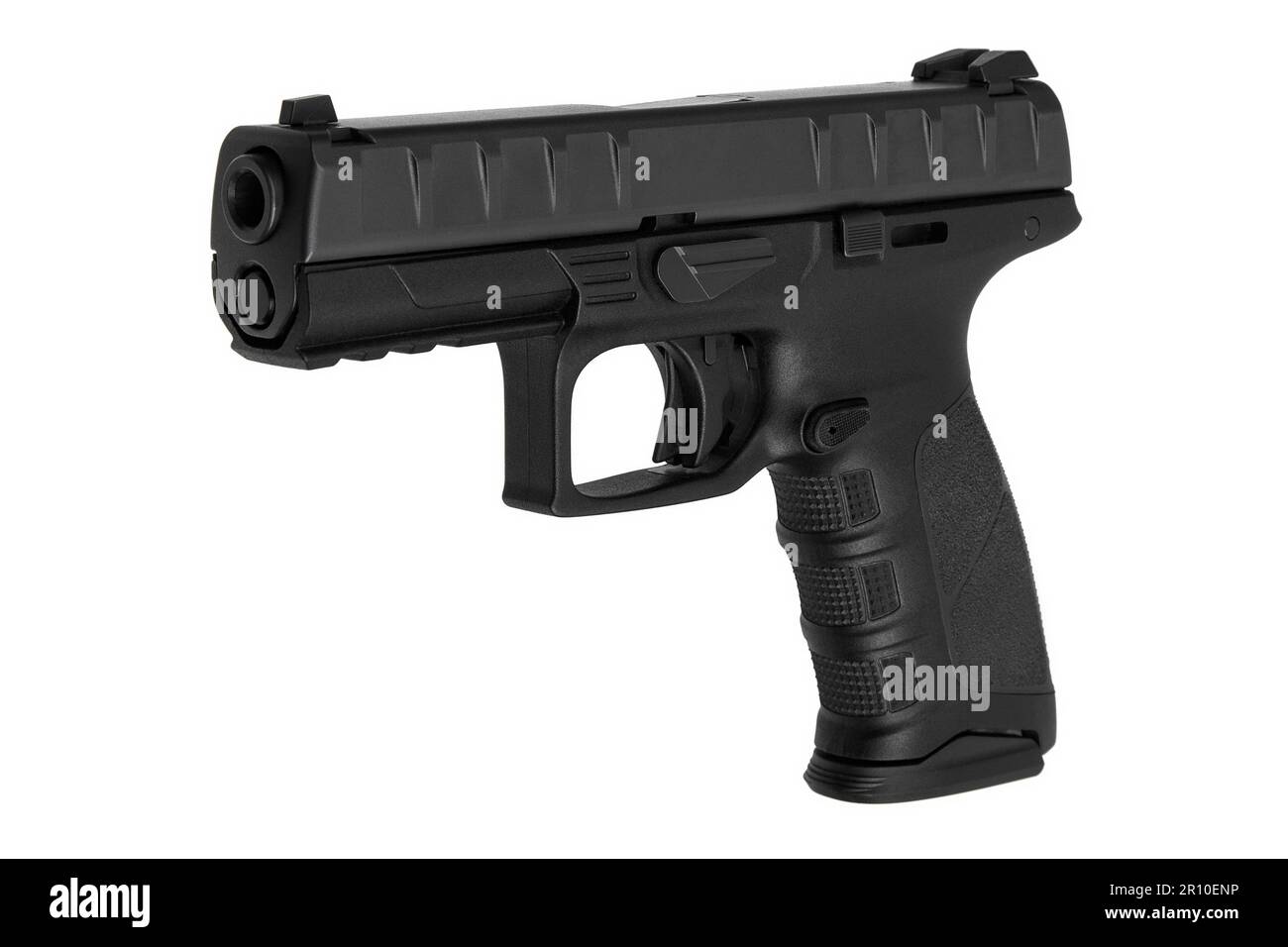 Modern semi-automatic pistol isolate on a white background. Armament ...