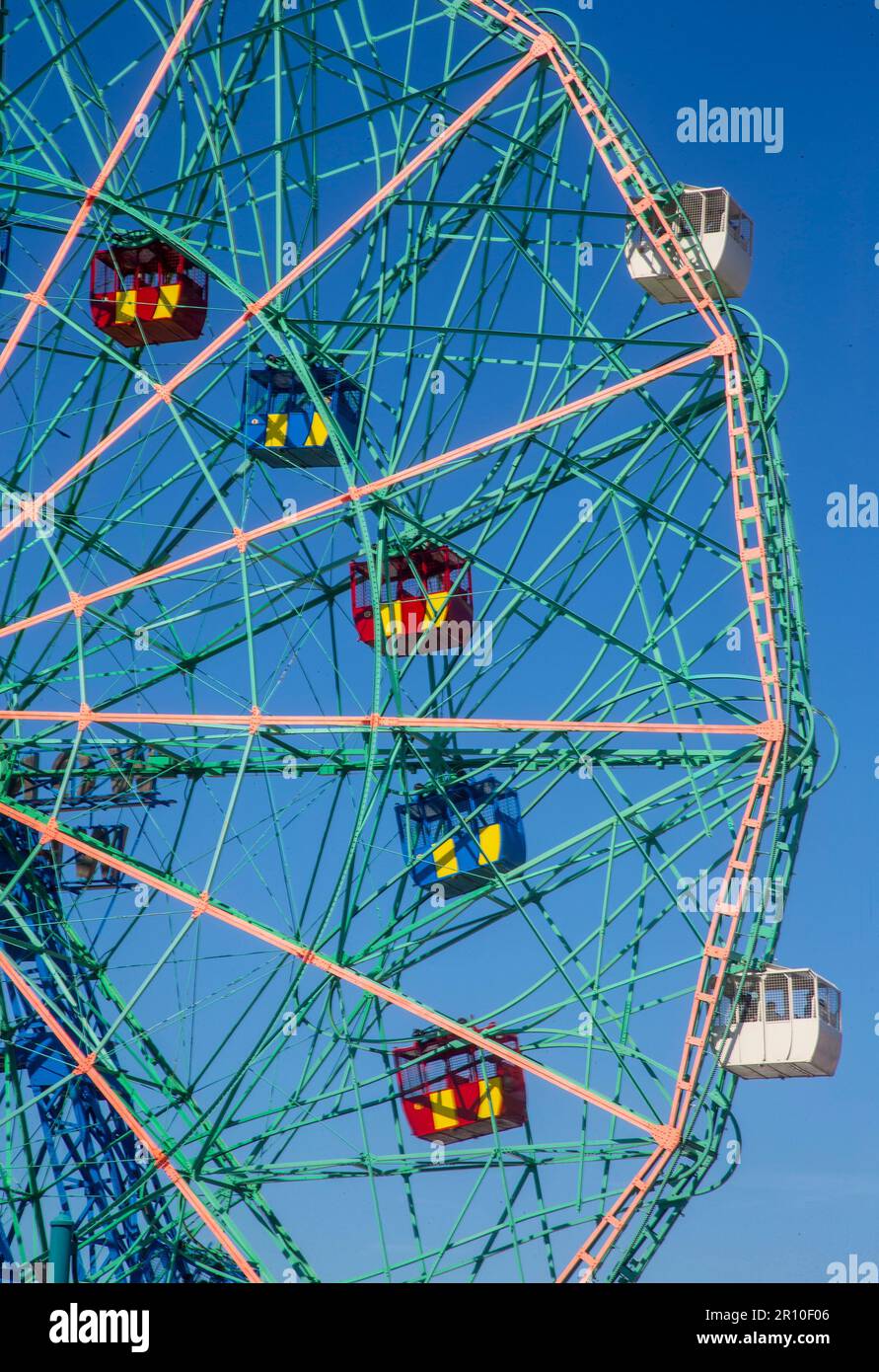 Riders on the Ferris wheel on Coney Island, NY Stock Photo - Alamy