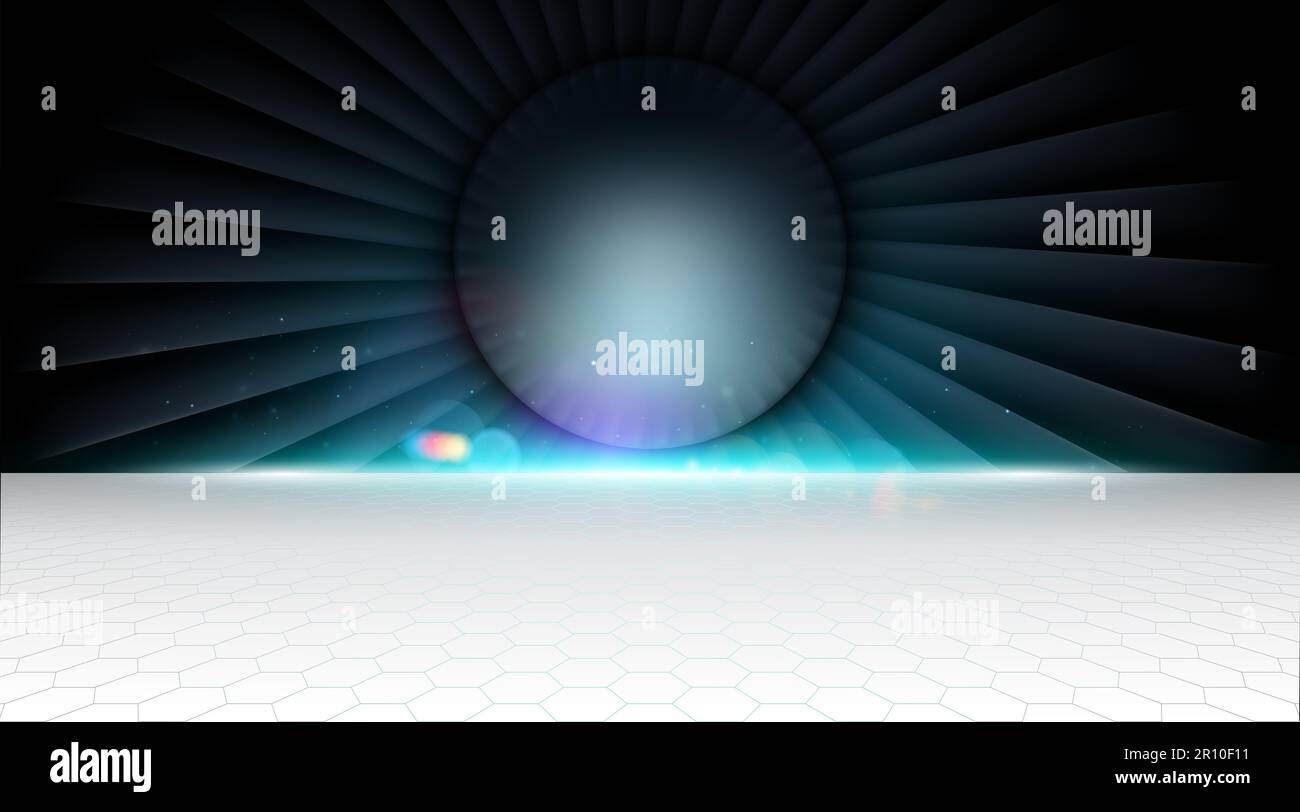 Aerodynamic wind tunnel with gigantic turbine. Technological futurist ...