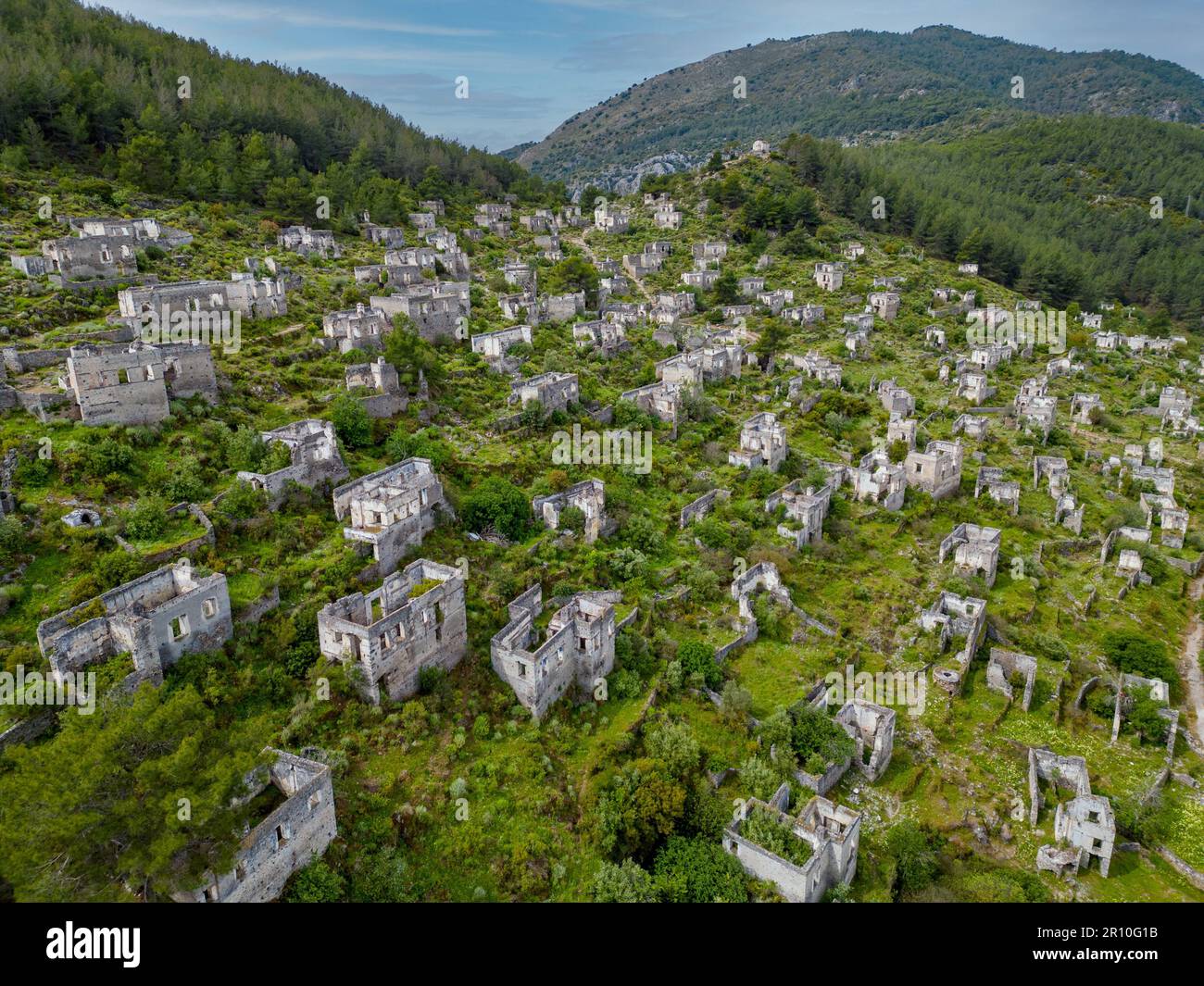Kayakoy Ancient City Aerial View Stock Photo - Alamy