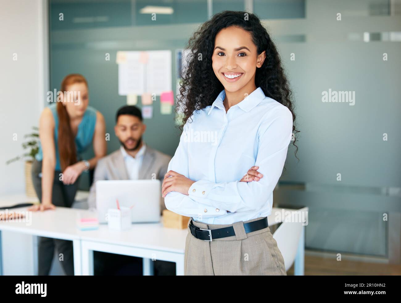 Ambition is my strong suit. an attractive young businesswoman standing ...