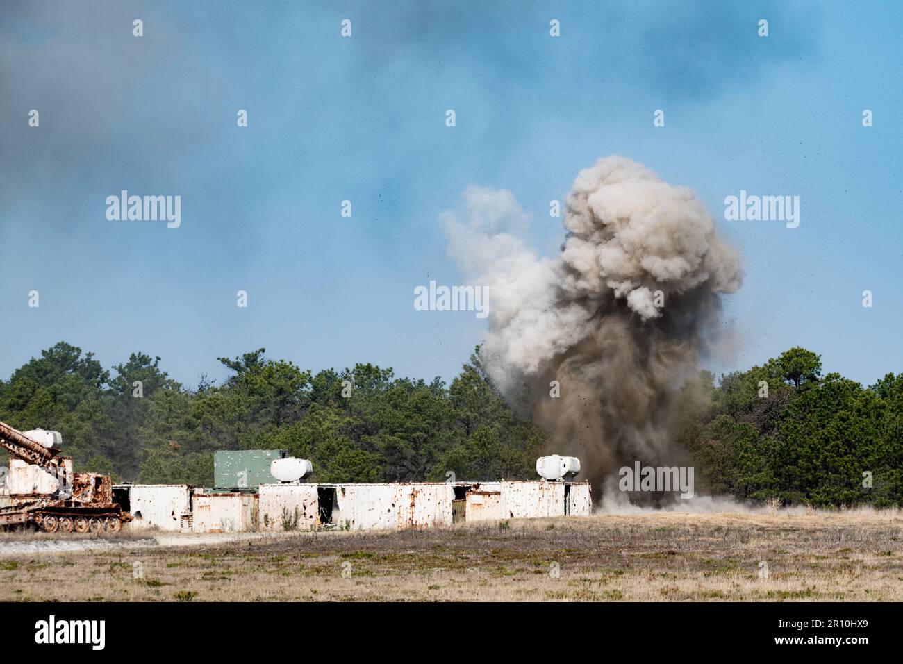 Used ordnance is demolished April 21, 2023, at the Warren Grove Gunnery ...