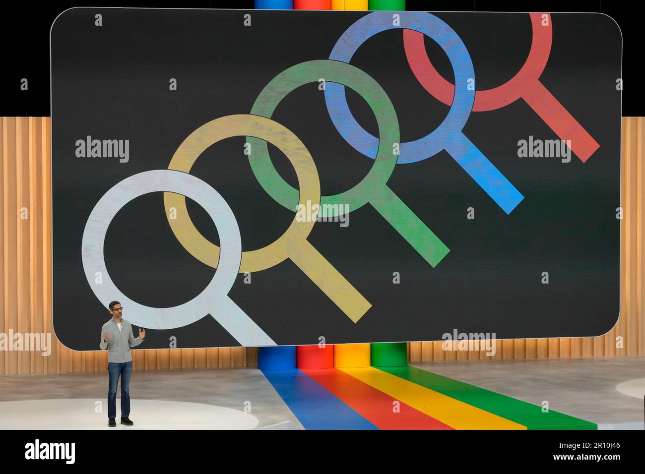 Alphabet CEO Sundar Pichai speaks at a Google I/O event in Mountain ...