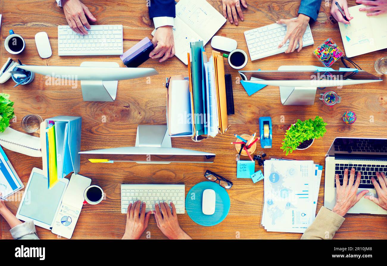 A working table viewed from the top Stock Photo - Alamy