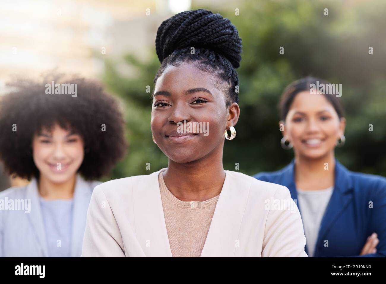 I lead the best female team. a diverse group of businesswomen standing ...