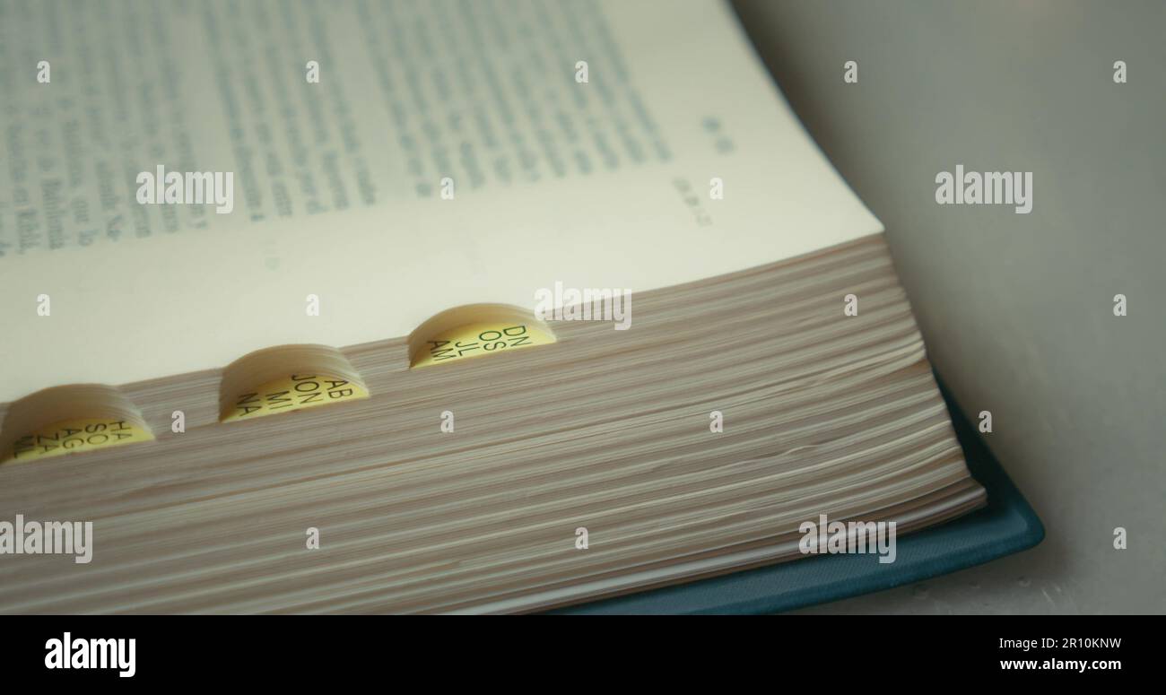 Holy Bible Book World Universe Origin Story Creationism Concept Text Word Macro Detail Book