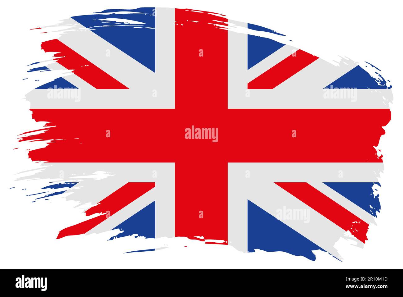 United Kingdom brush stroke flag vector background. Hand drawn grunge ...