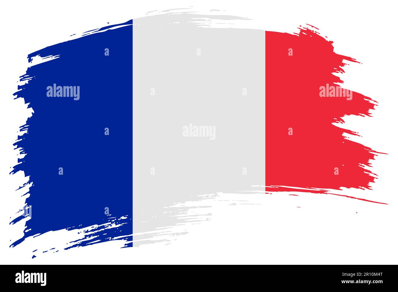 France brush stroke flag vector background. Hand drawn grunge style ...