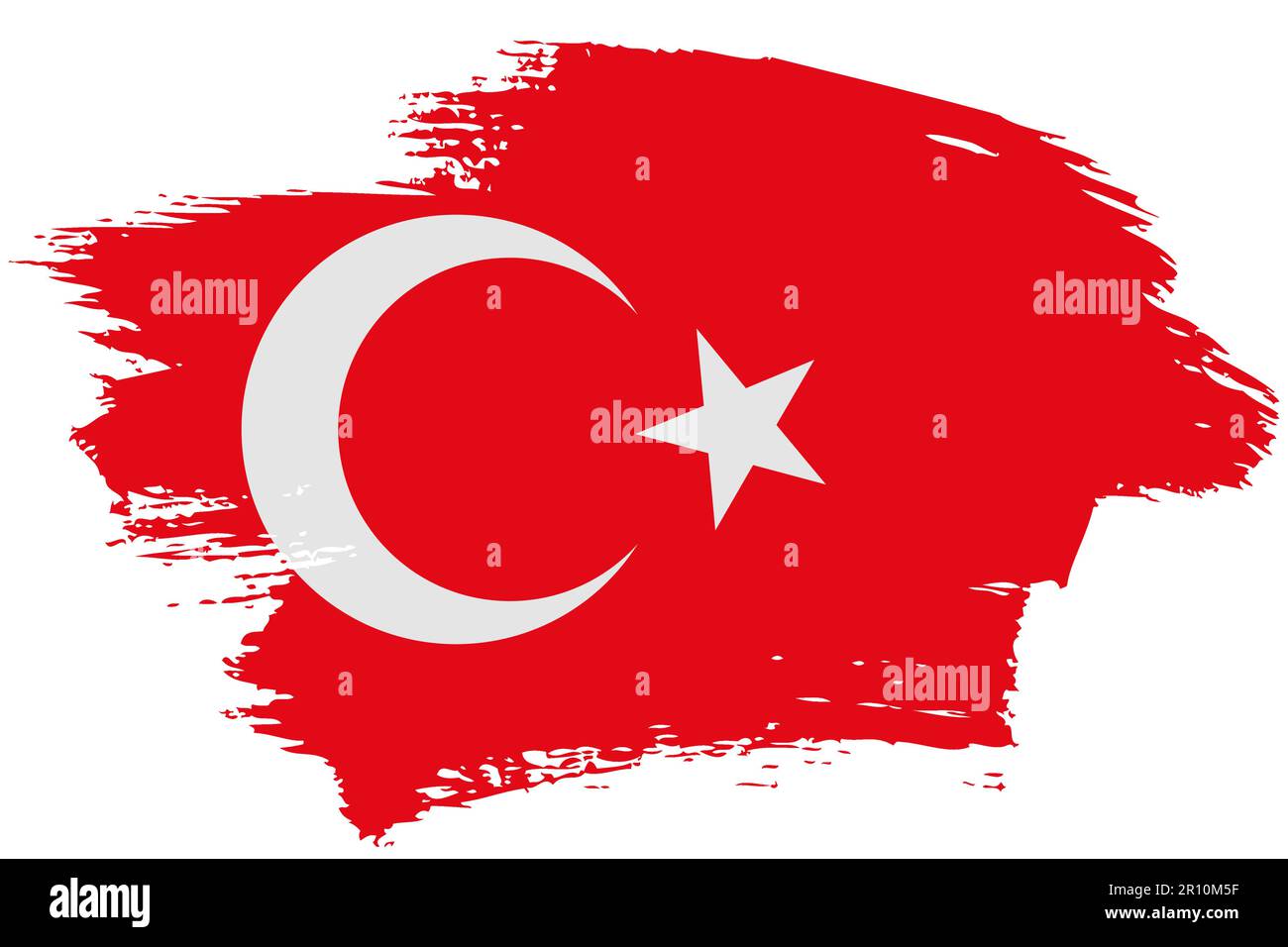 Turkey brush stroke flag vector background. Hand drawn grunge style ...