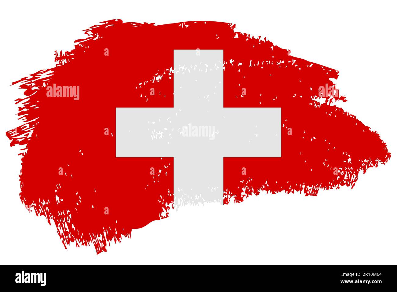 Switzerland brush stroke flag vector background. Hand drawn grunge ...