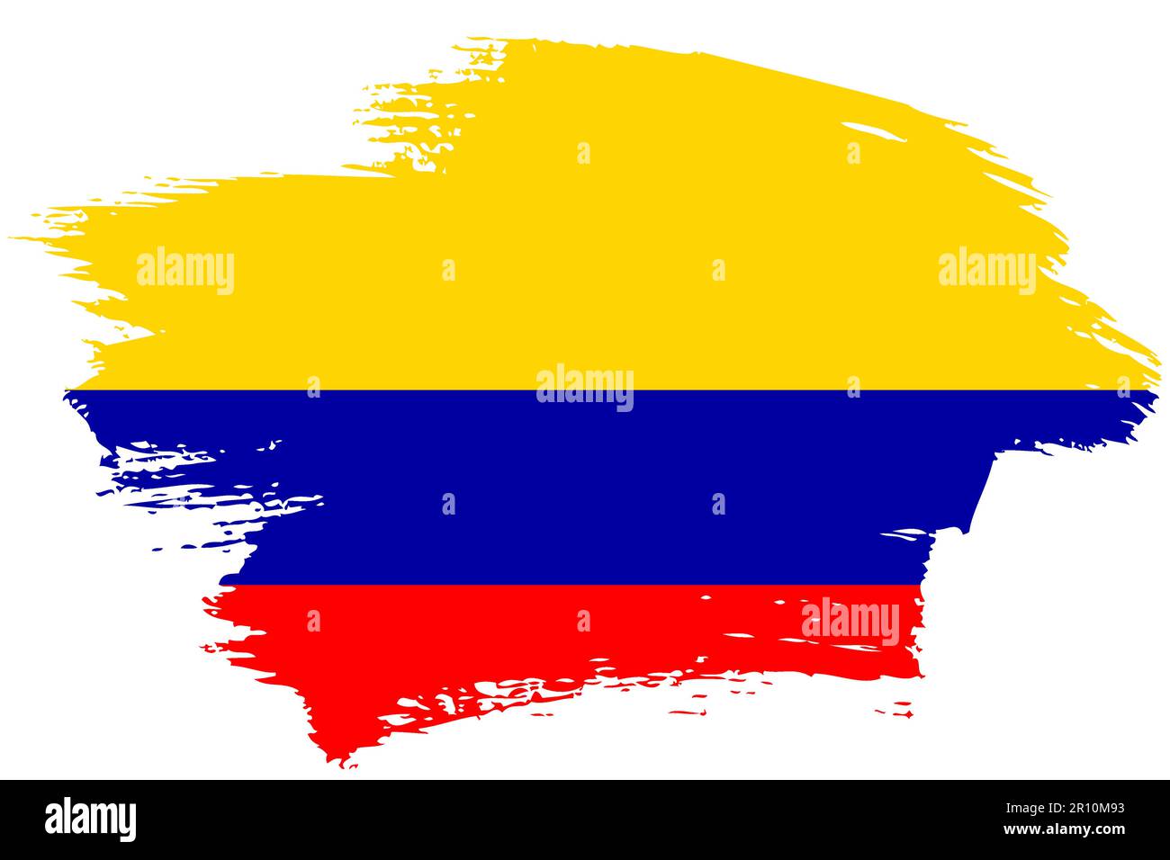 Colombia brush stroke flag vector background. Hand drawn grunge style ...