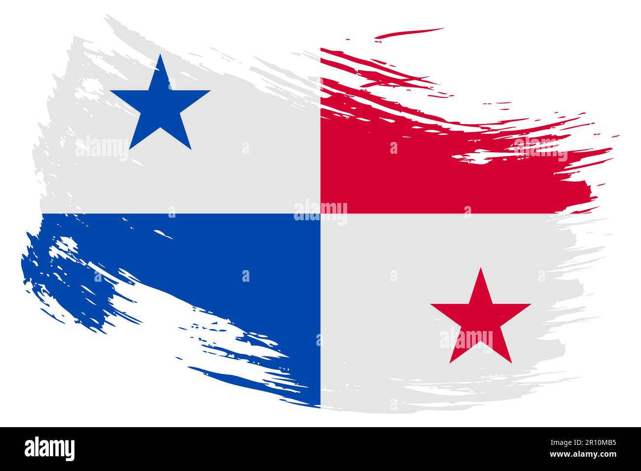 Panama brush stroke flag vector background. Hand drawn grunge style ...