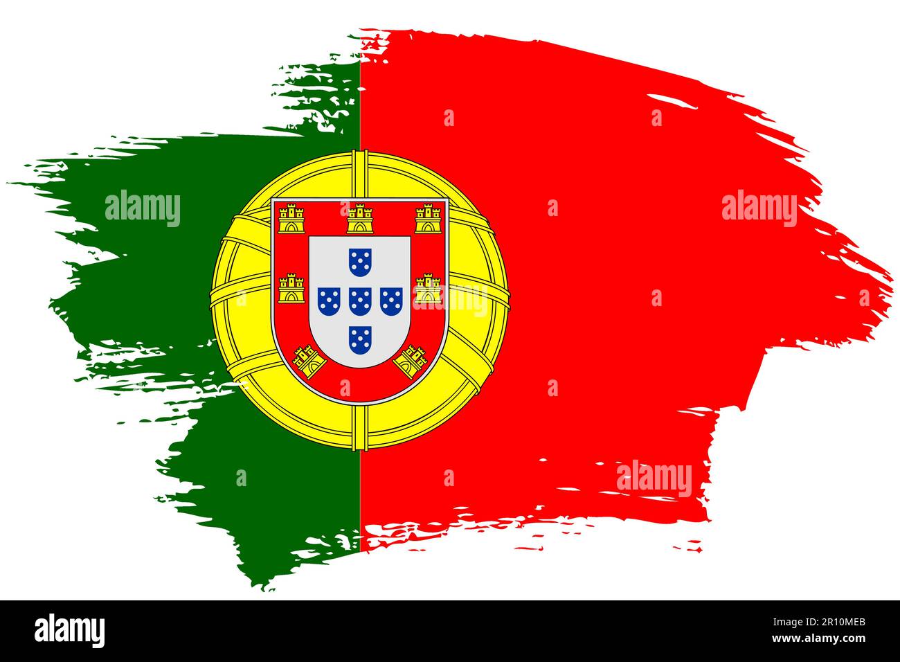 Portugal brush stroke flag vector background. Hand drawn grunge style ...
