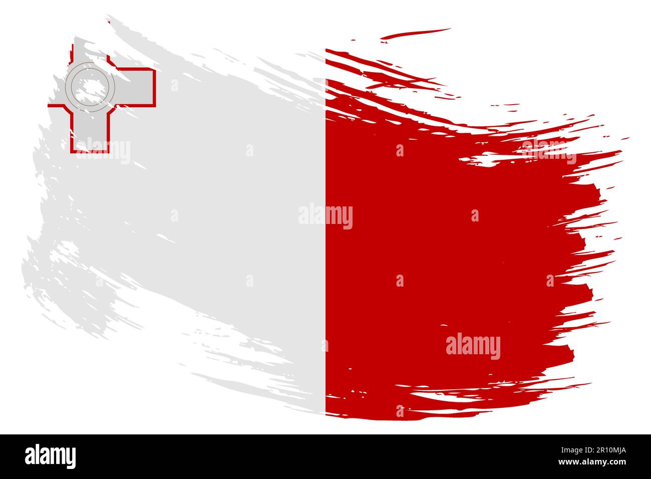 Malta Brush Stroke Flag Vector Background Hand Drawn Grunge Style