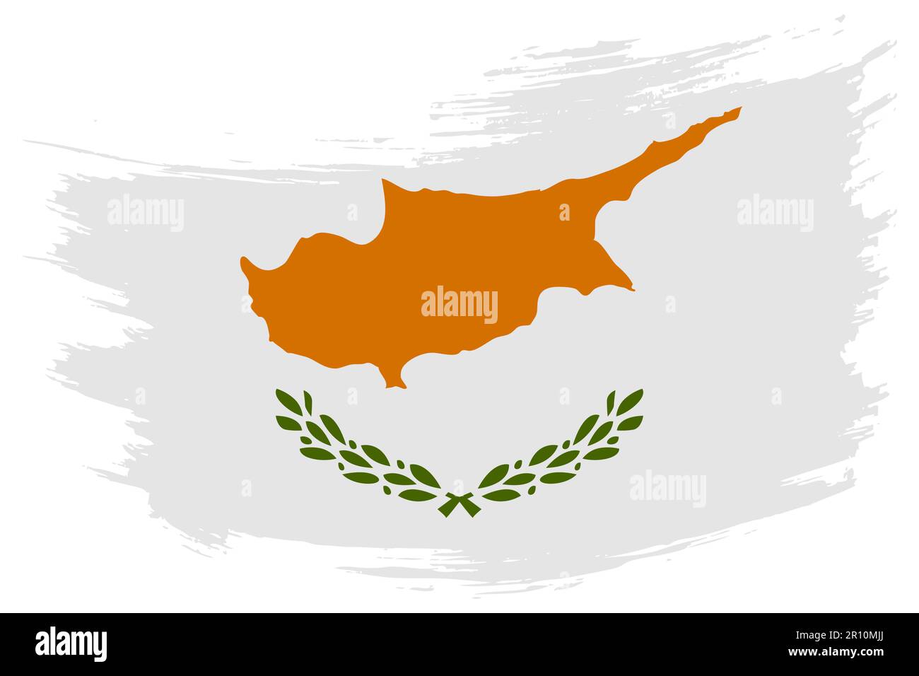 Cyprus brush stroke flag vector background. Hand drawn grunge style Cypriot painted isolated ...