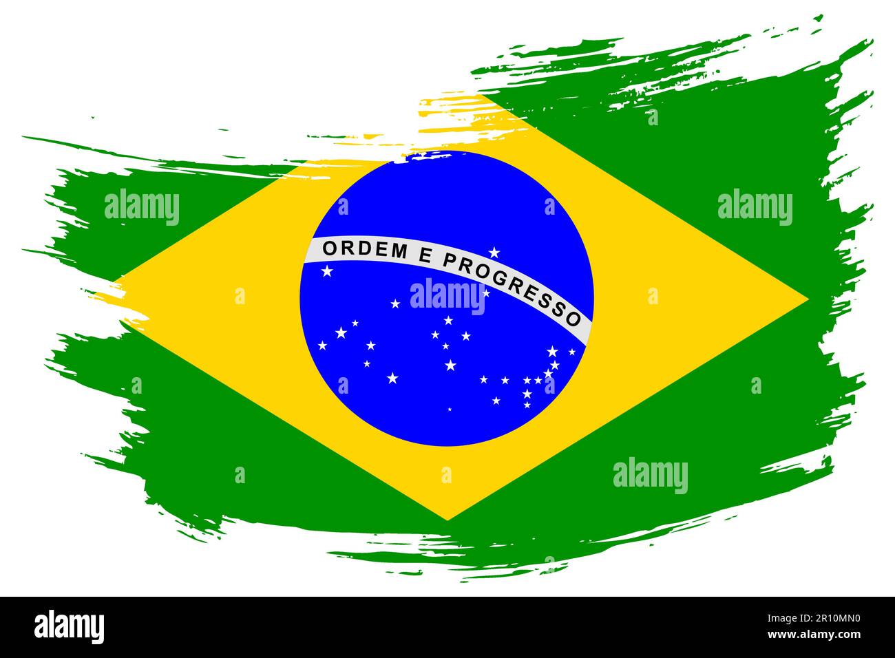 Brazil brush stroke flag vector background. Hand drawn grunge style ...