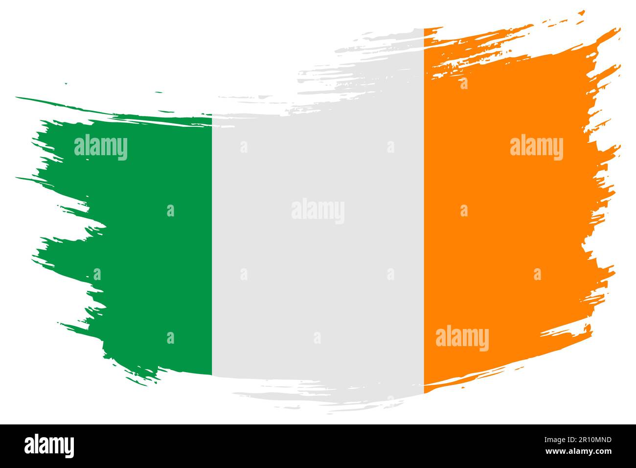 Ireland brush stroke flag vector background. Hand drawn grunge style ...