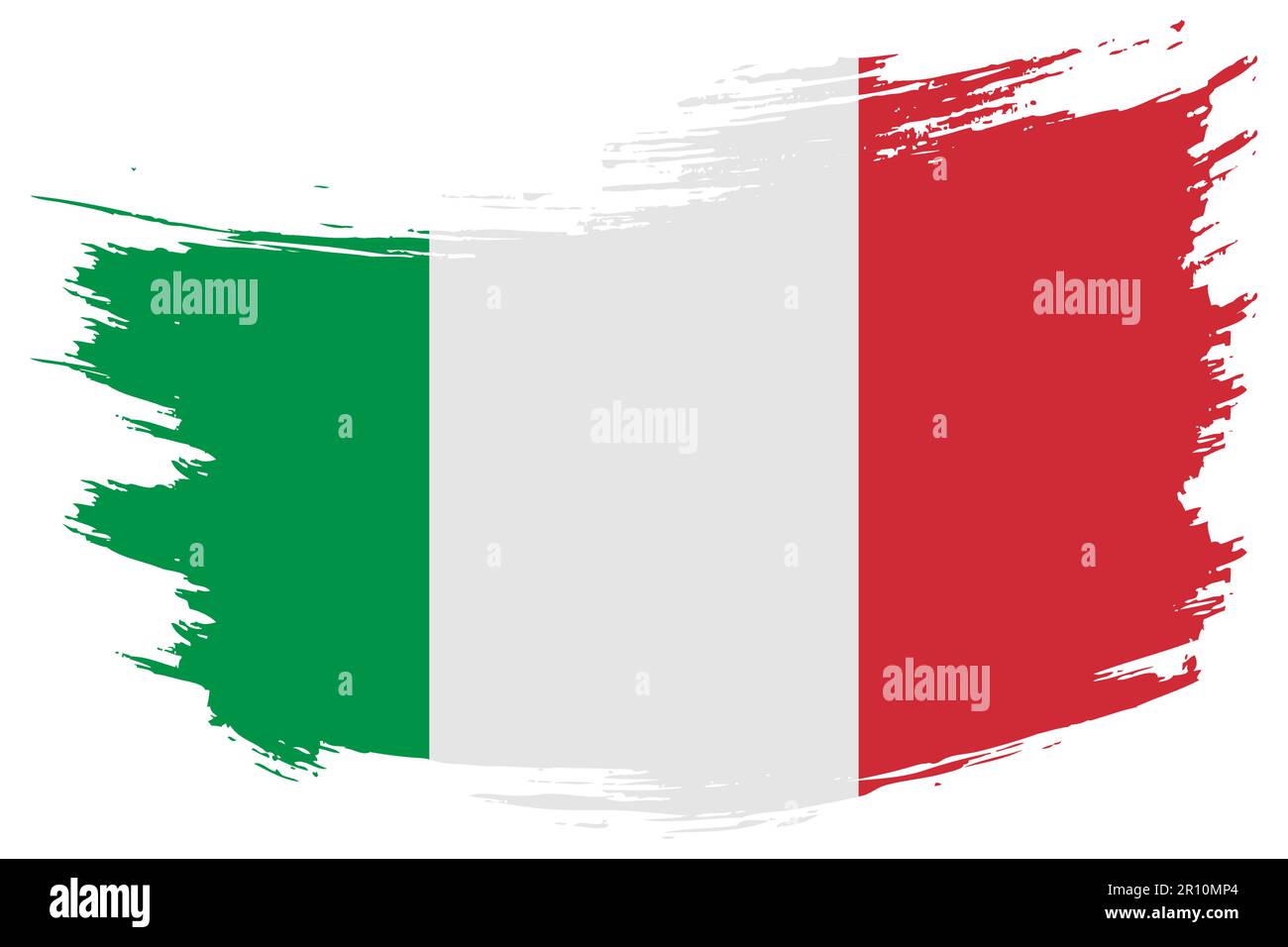 Watercolor illustration italy flag Cut Out Stock Images & Pictures - Alamy