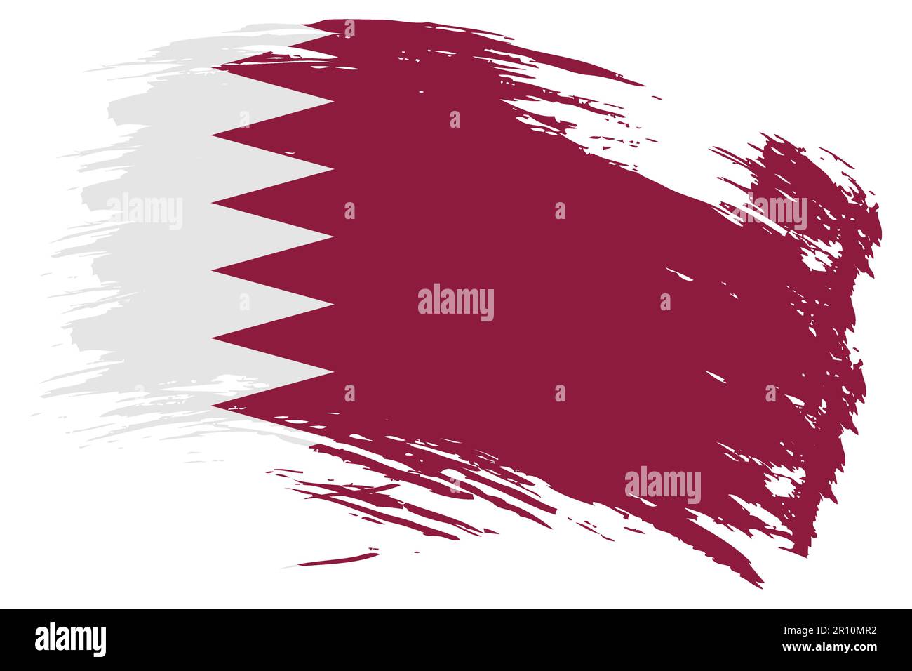 Qatar brush stroke flag vector background. Hand drawn grunge style ...