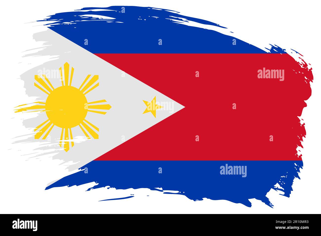 Philippines brush stroke flag vector background. Hand drawn grunge ...