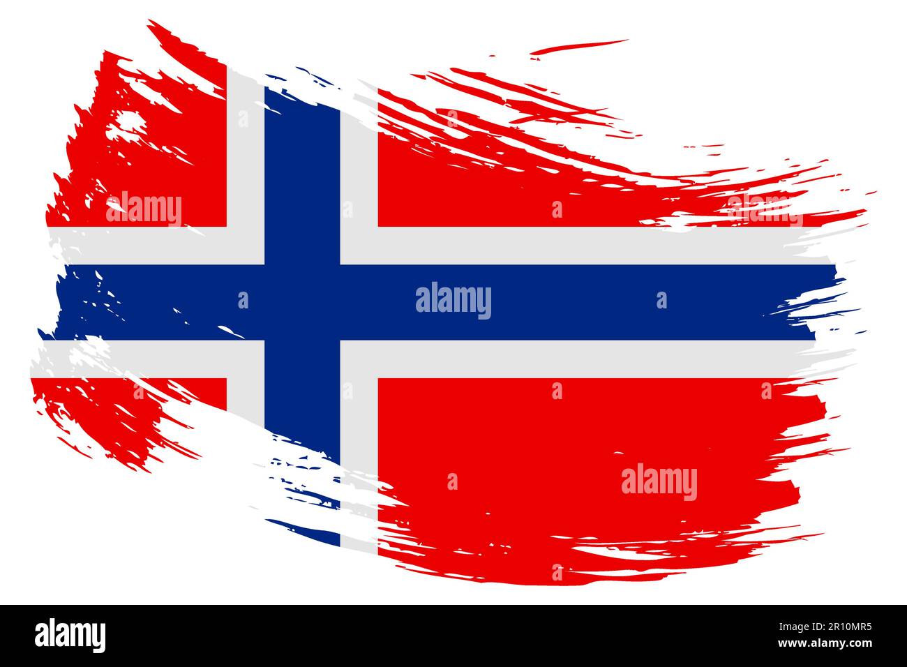 Norway brush stroke flag vector background. Hand drawn grunge style ...
