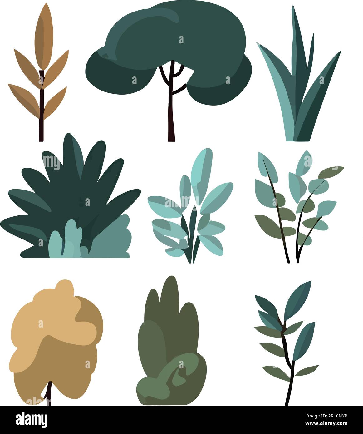 Amazing flat shrub forest frame floral vector Stock Vector Image & Art ...
