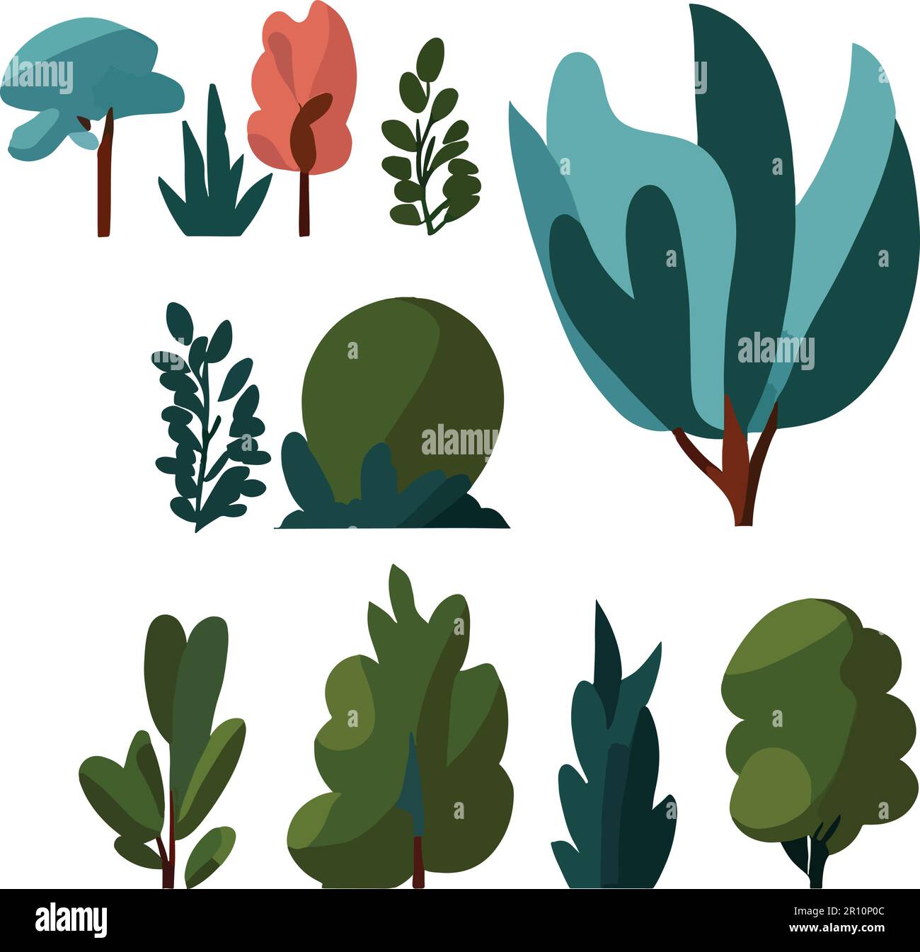 Gorgeous flat shrub forest frame floral vector Stock Vector Image & Art ...