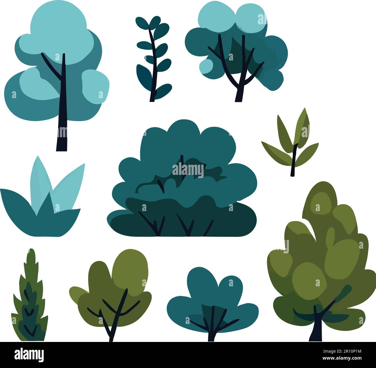 Excellent flat shrub forest frame floral vector Stock Vector Image ...