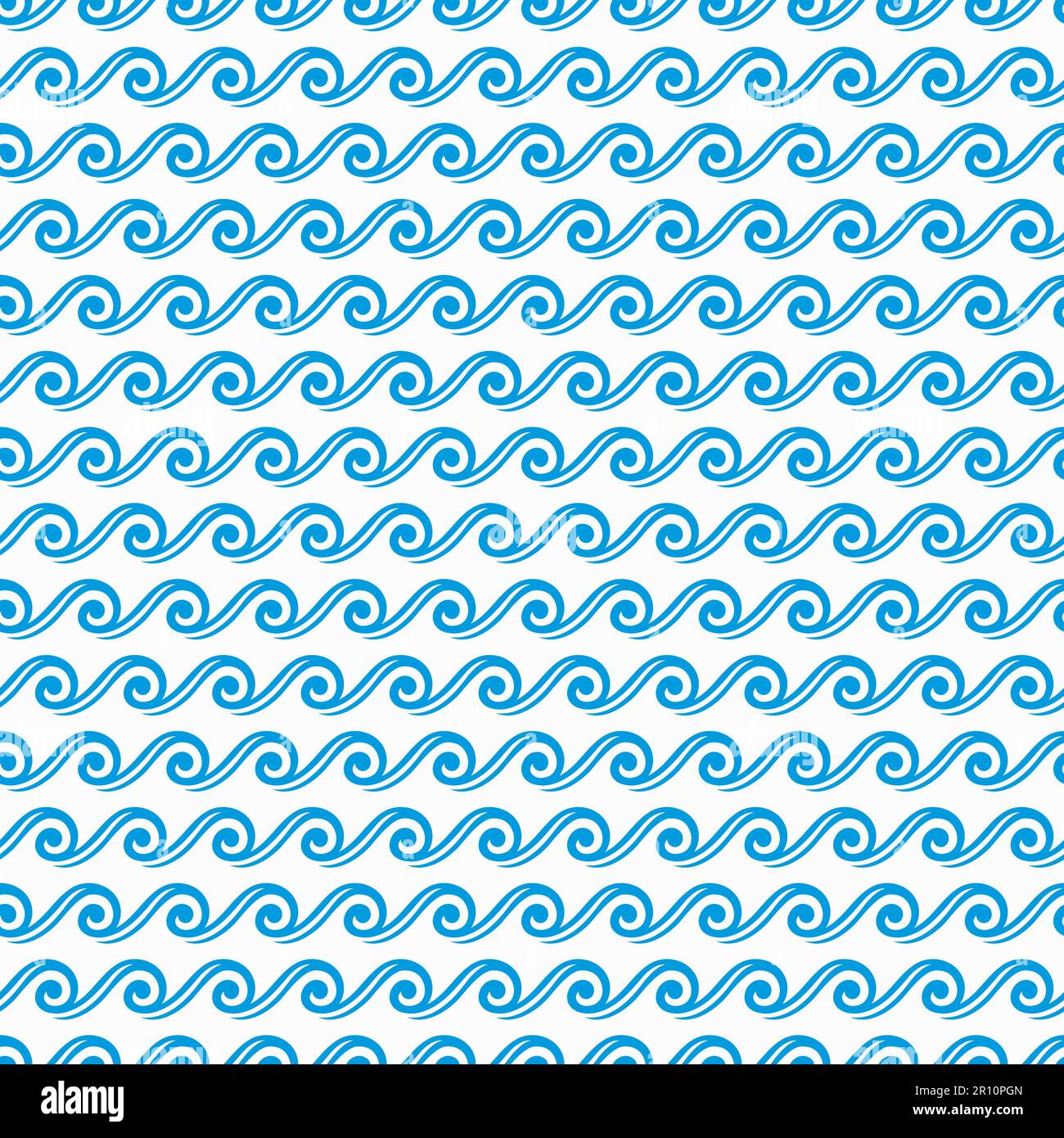 Sea and ocean wave seamless pattern with blue water curve lines. Vector ...