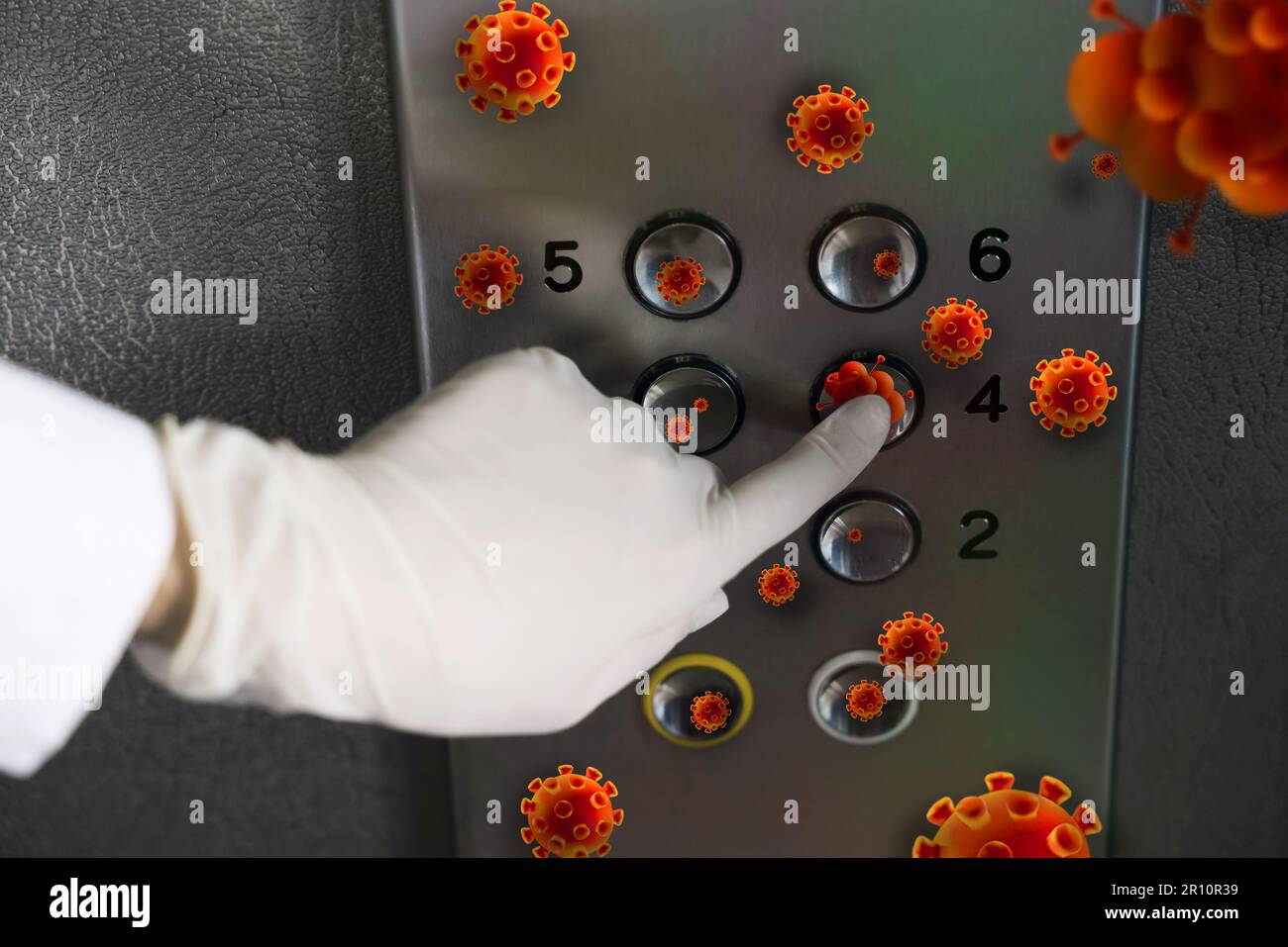 Woman pressing elevator button hi-res stock photography and images - Alamy