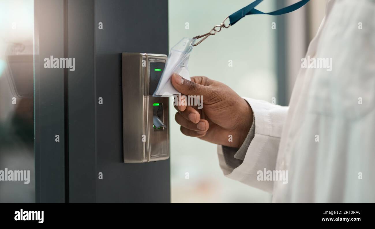 Authorised personnel only. Closeup shot of an unrecognisable scientist ...