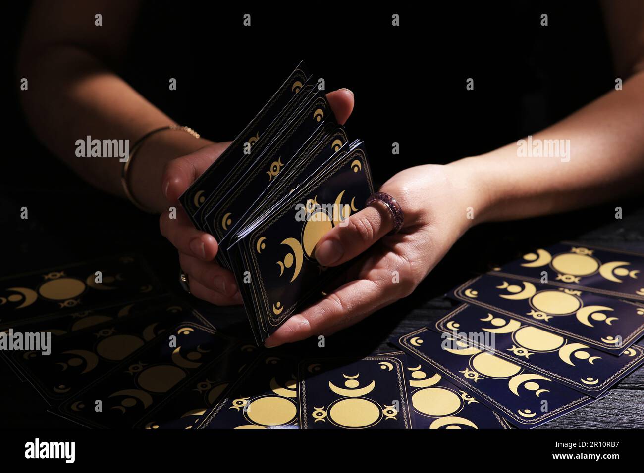 Shuffling deck magical tarot cards hi-res stock photography and images ...