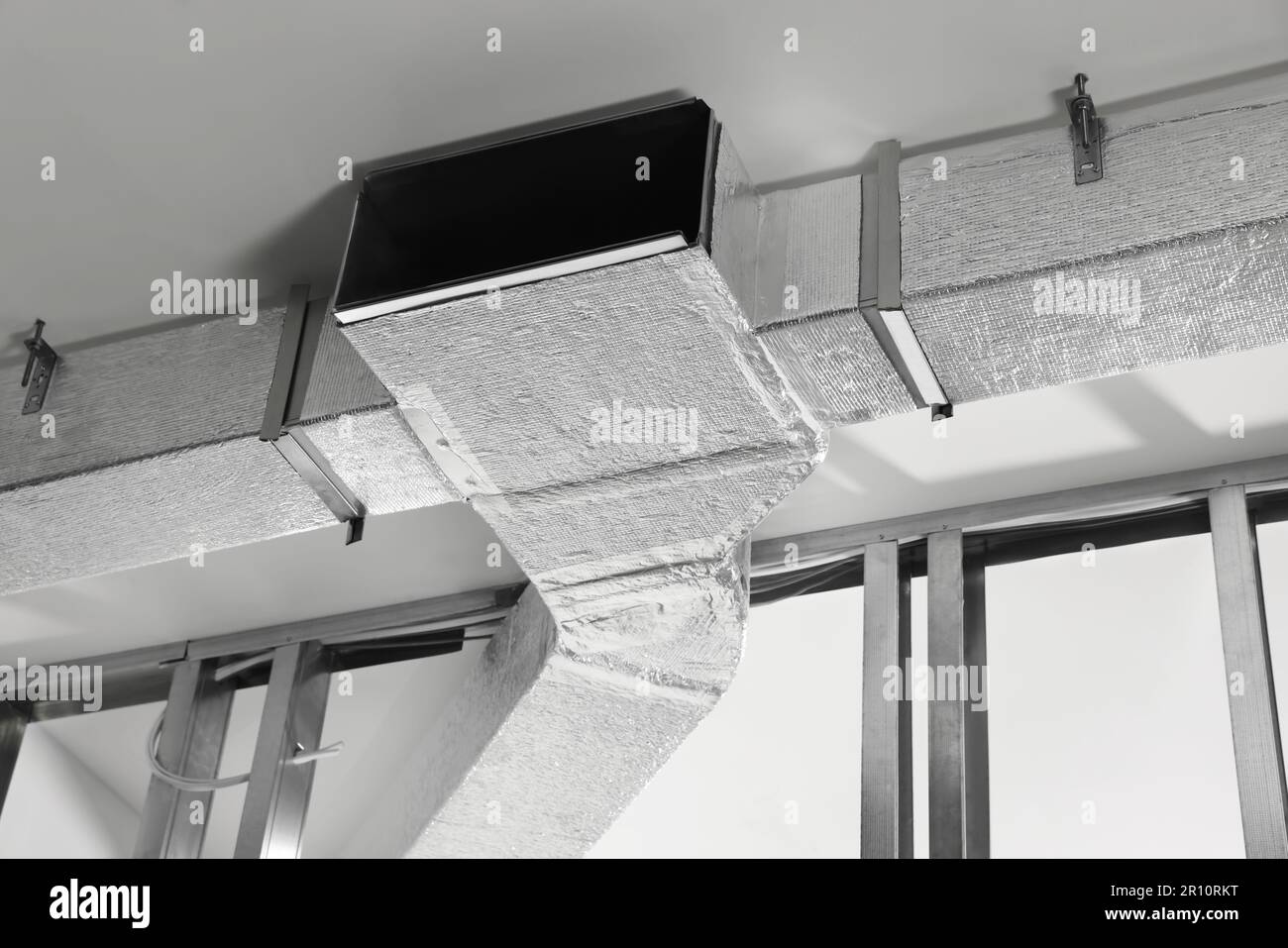 Ceiling with ventilation system indoors, bottom view Stock Photo - Alamy